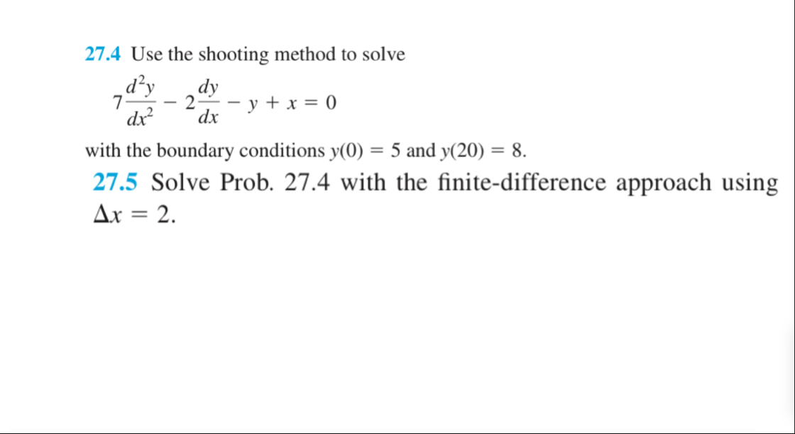 Solved 27.4 ﻿Use the shooting method to | Chegg.com