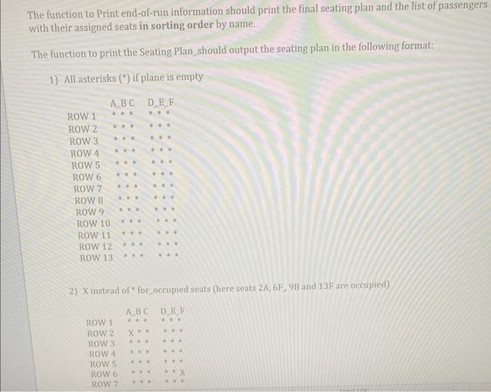 Solved Write a program that assign seats for a commercial | Chegg.com