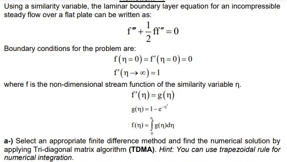 Solved Using a similarity variable, the laminar boundary | Chegg.com