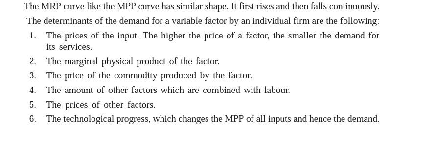 Solved The MRP curve like the MPP curve has similar shape. | Chegg.com