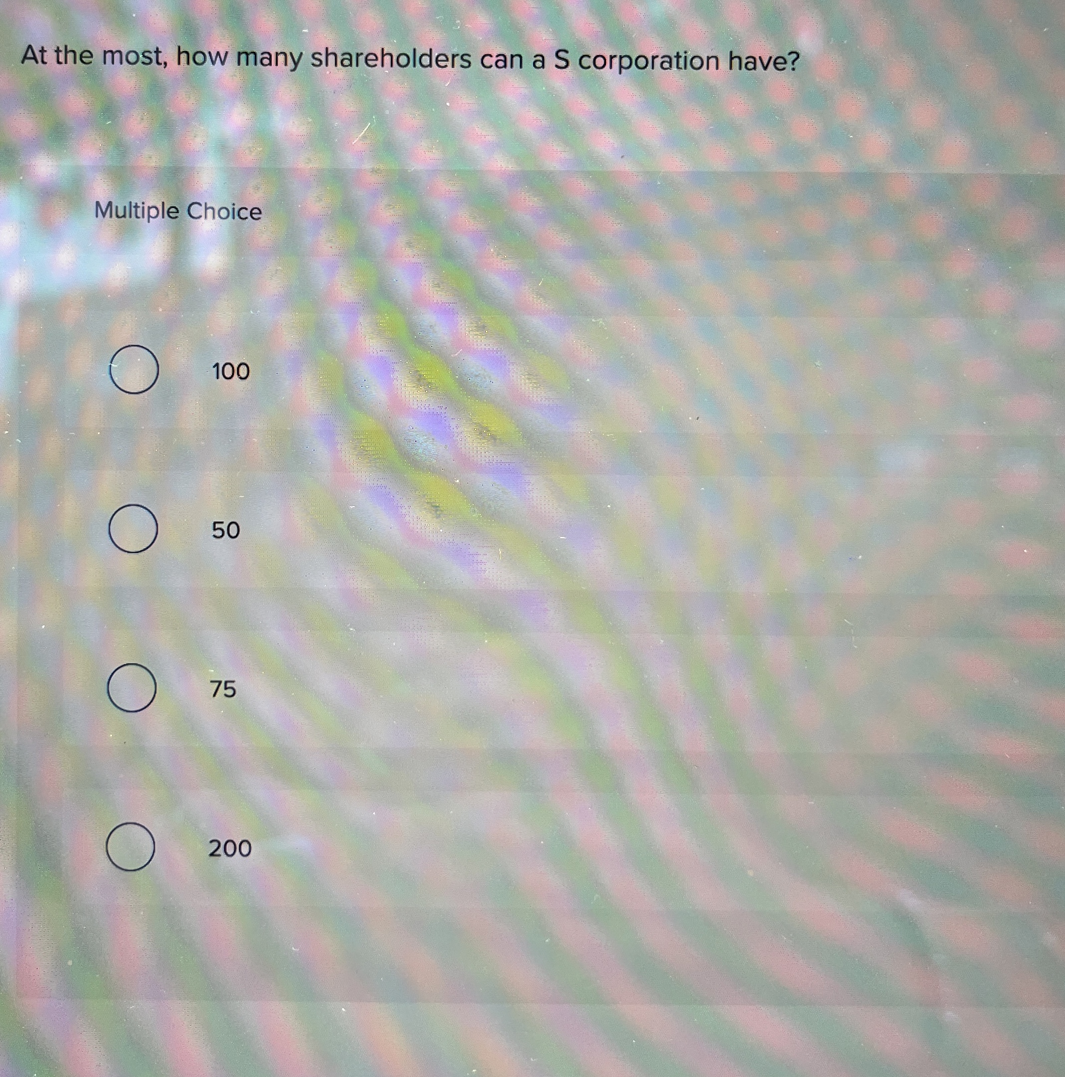 Solved At the most, how many shareholders can a S | Chegg.com
