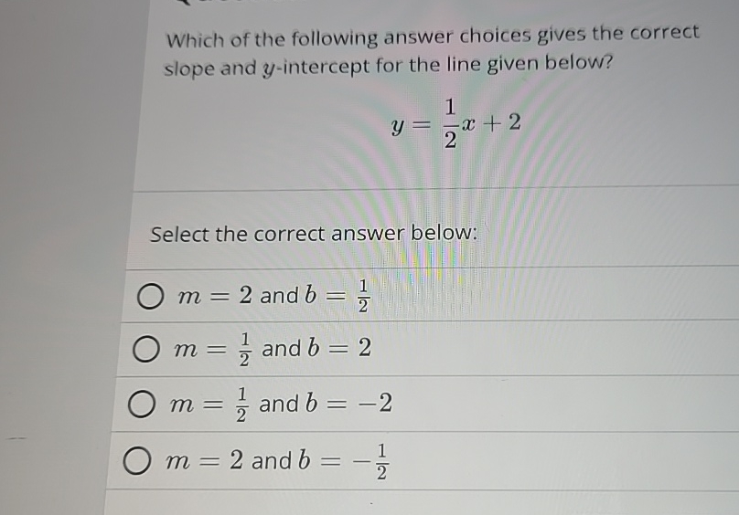 Solved Which of the following answer choices gives the | Chegg.com
