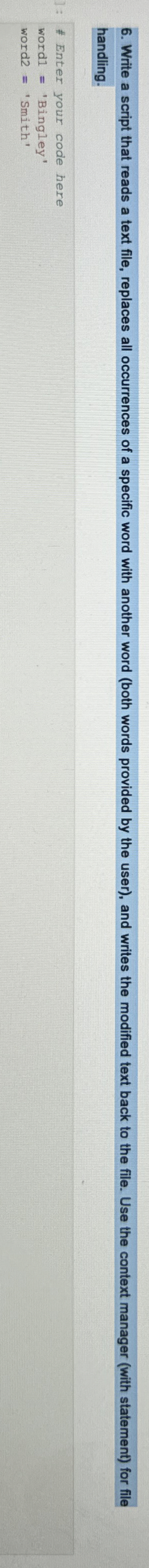 Solved Write a script that reads a text file, replaces all | Chegg.com