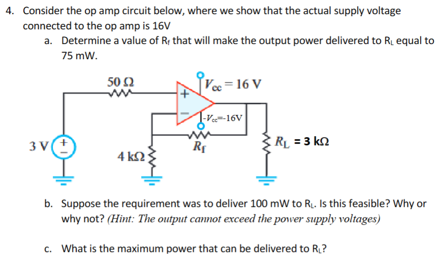 Solved Consider the op amp circuit below, where we show that | Chegg.com