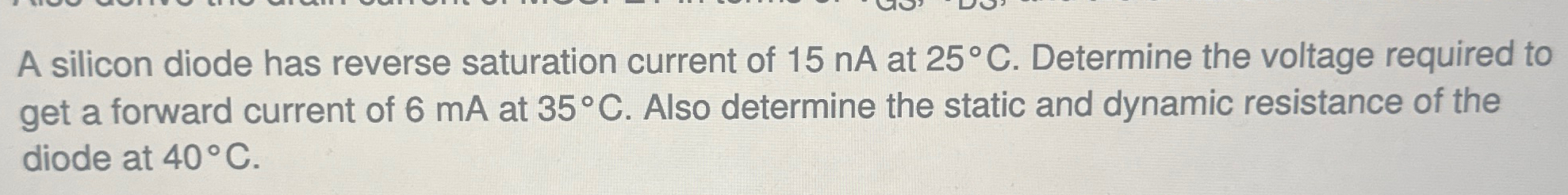 Solved A silicon diode has reverse saturation current of | Chegg.com
