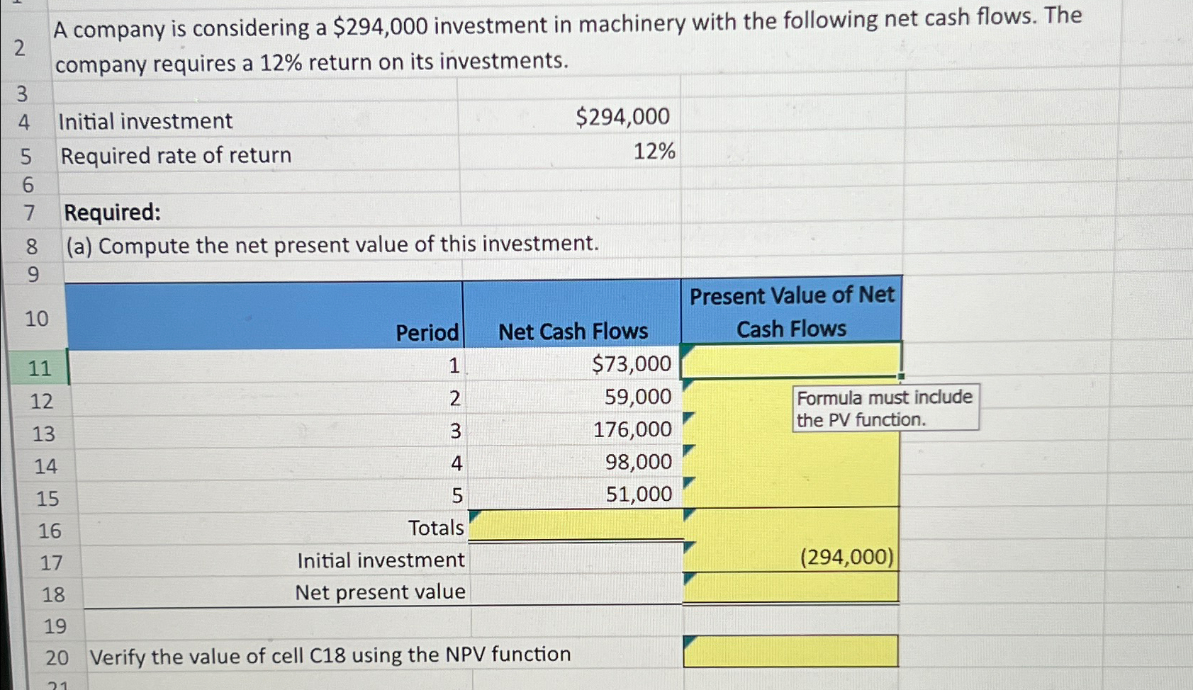 Solved Formulas MUST be included! | Chegg.com
