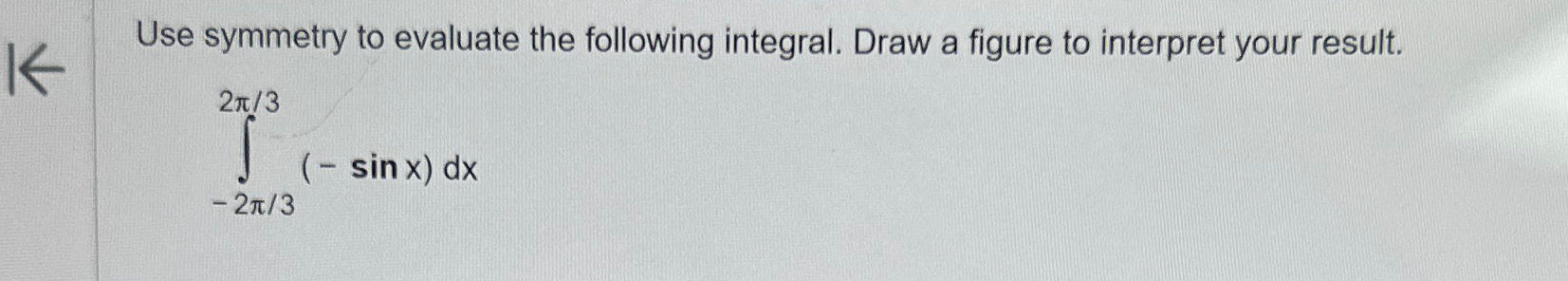 Solved Use symmetry to evaluate the following integral. Draw | Chegg.com