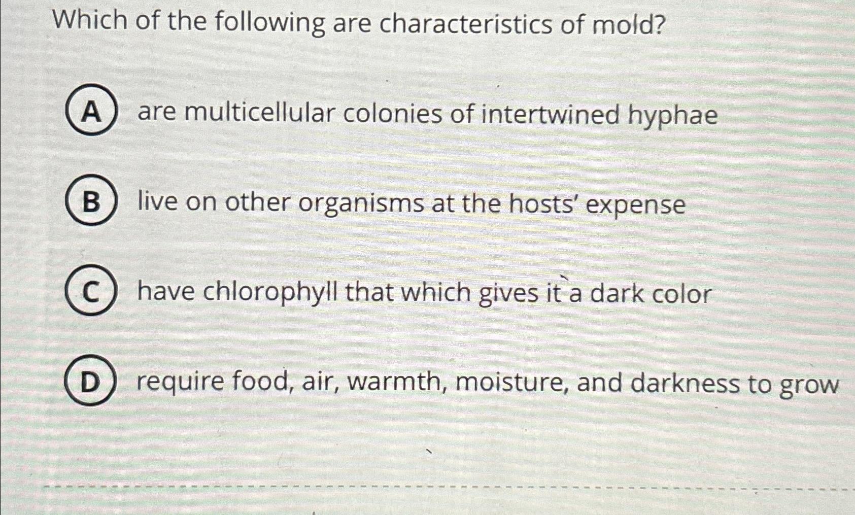 Solved Which of the following are characteristics of | Chegg.com
