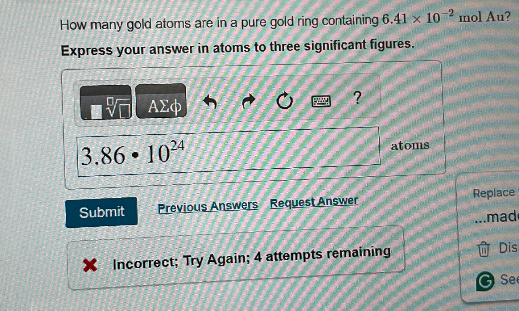 Solved How many gold atoms are in a pure gold ring | Chegg.com