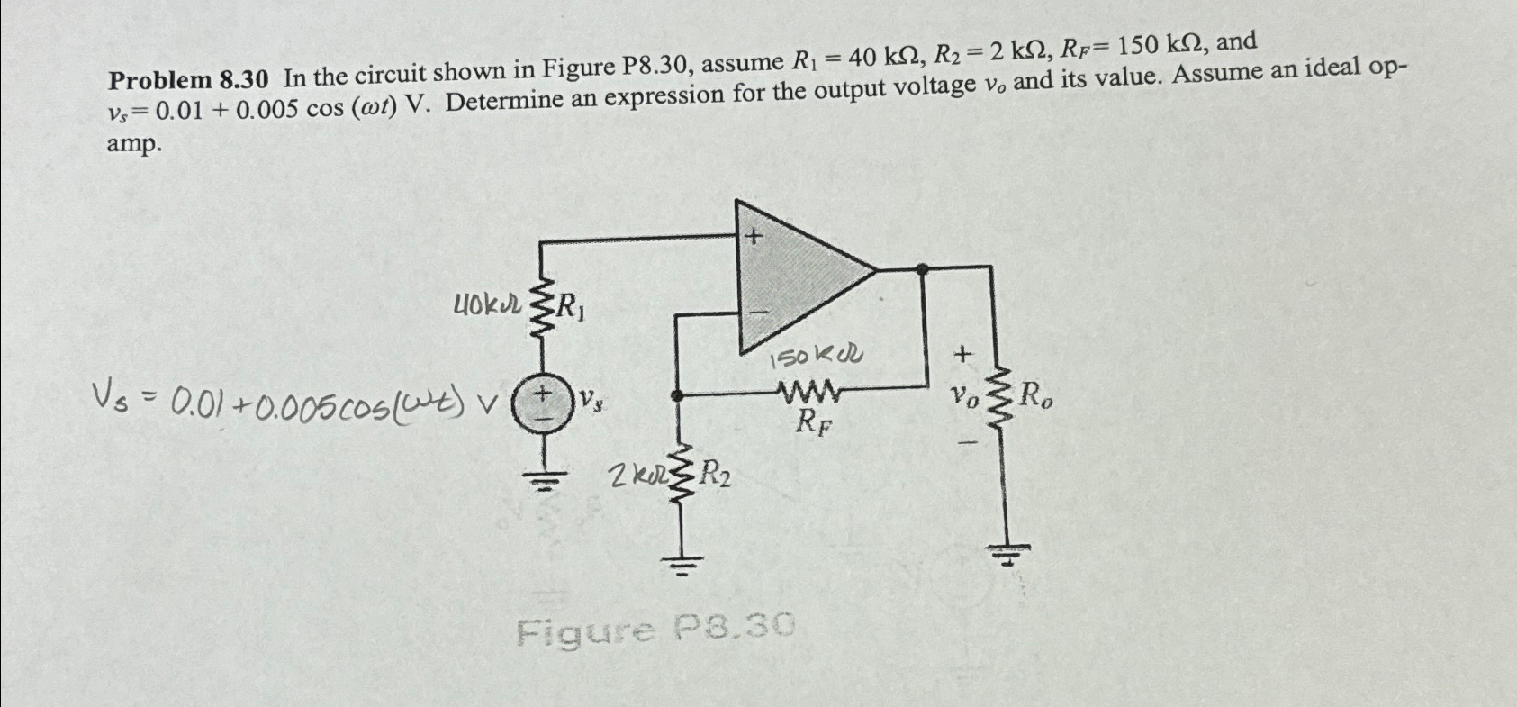 Solved Problem 8.30 ﻿In the circuit shown in Figure P8.30, | Chegg.com