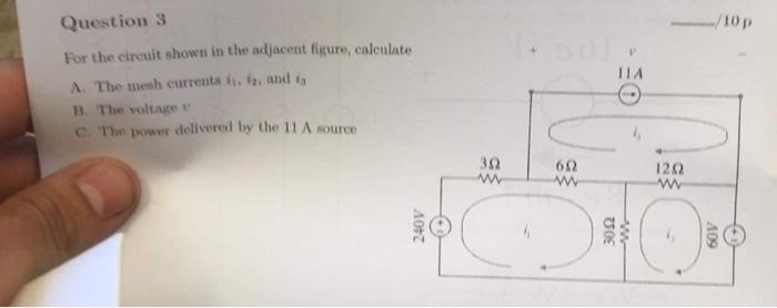 Solved Question 3 −10p For the circuit shown in the adjacent | Chegg.com