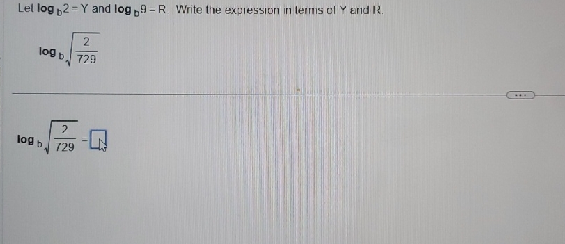Solved Let logD2=Y ﻿and logD9=R. ﻿Write the expression in | Chegg.com