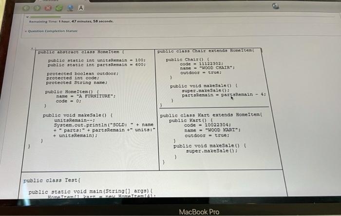 Solved Remaining Time 1 hour, 47 minutes, 56 seconds | Chegg.com