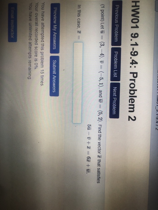Solved WT. 1-9.42 HW01 9.1-9.4: Problem 2 Previous Problem | Chegg.com Solved WT. 1-9.42 HW01 9.1-9.4: Problem 2 Previous Problem | Chegg.com