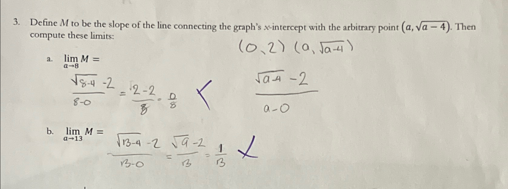 Solved Define M ﻿to be the slope of the line connecting the | Chegg.com