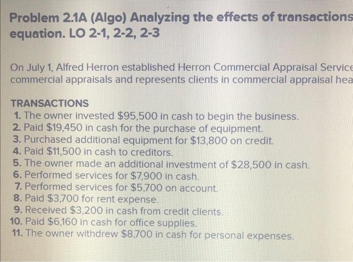 Solved Problem 2.1A (Algo) Analyzing the effects of | Chegg.com