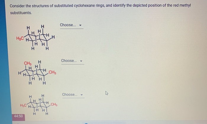 Solved Consider the structures of substituted cyclohexane | Chegg.com