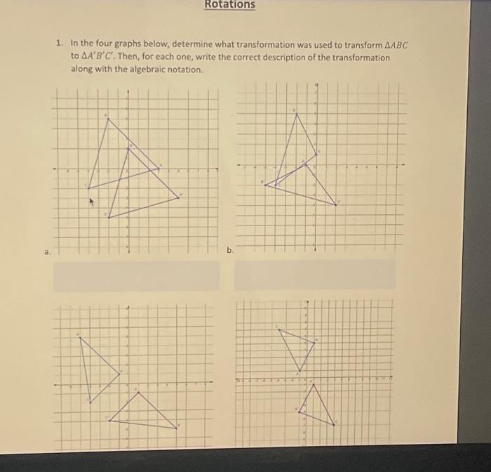 Solved a. Rotations 1. In the four graphs below, determine | Chegg.com