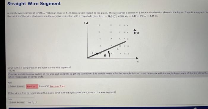 Solved Straight Wire Segment straight wire segment of length | Chegg.com