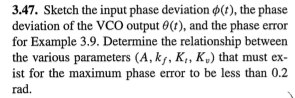 .3.47. ﻿Sketch the input phase deviation φ(t), ﻿the | Chegg.com