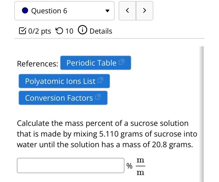 Solved Calculate the mass percent of a sucrose solution that | Chegg.com