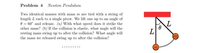 Solved Two identical masses with mass m are tied with a | Chegg.com