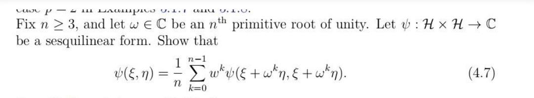 Solved Fix n≥3, and let ω∈C be an nth primitive root of | Chegg.com