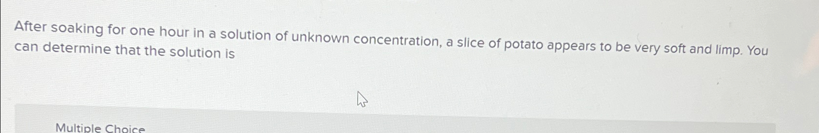 Solved After soaking for one hour in a solution of unknown | Chegg.com