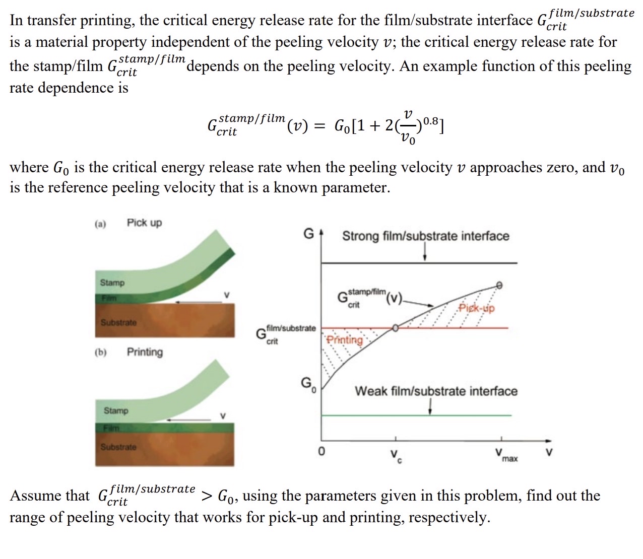Solved In transfer printing, the critical energy release | Chegg.com