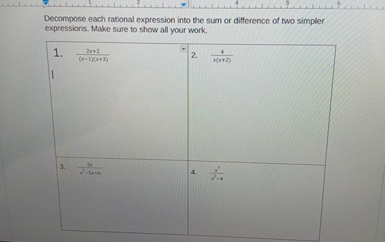 Decompose each rational expression into the sum or | Chegg.com