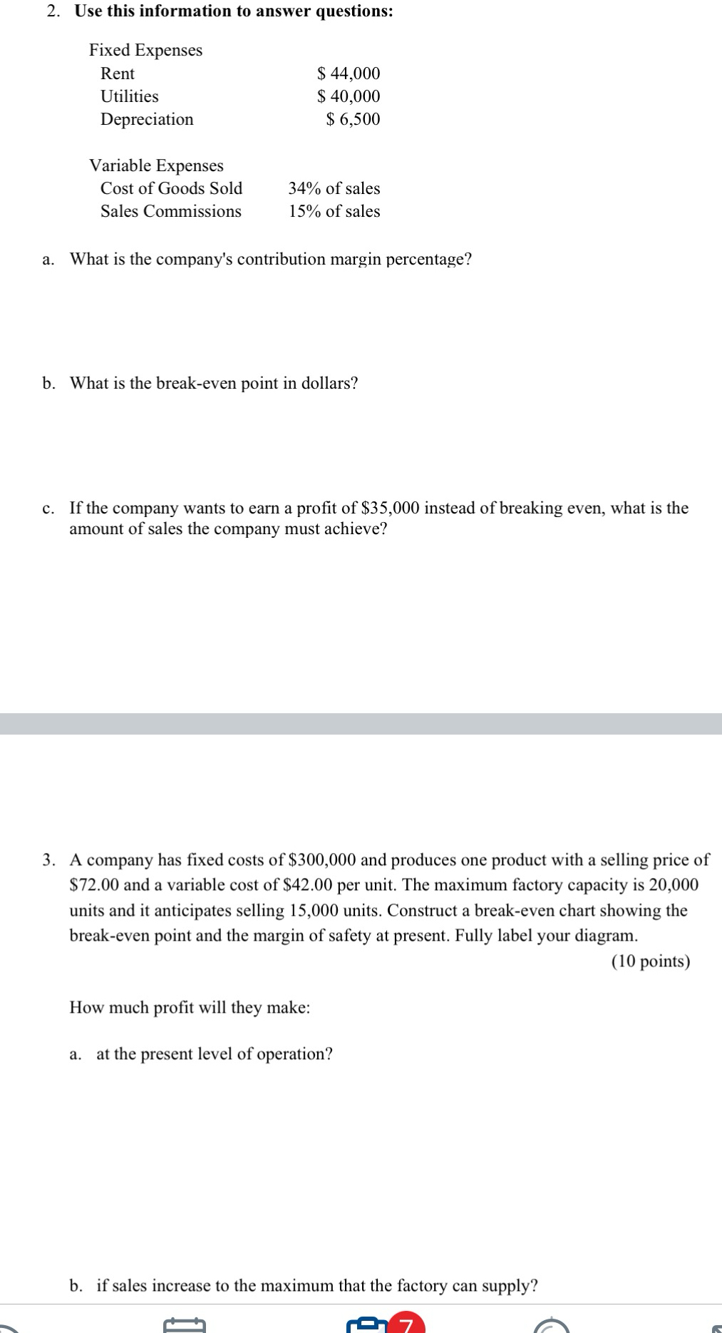 Solved Use this information to answer questions:Fixed | Chegg.com