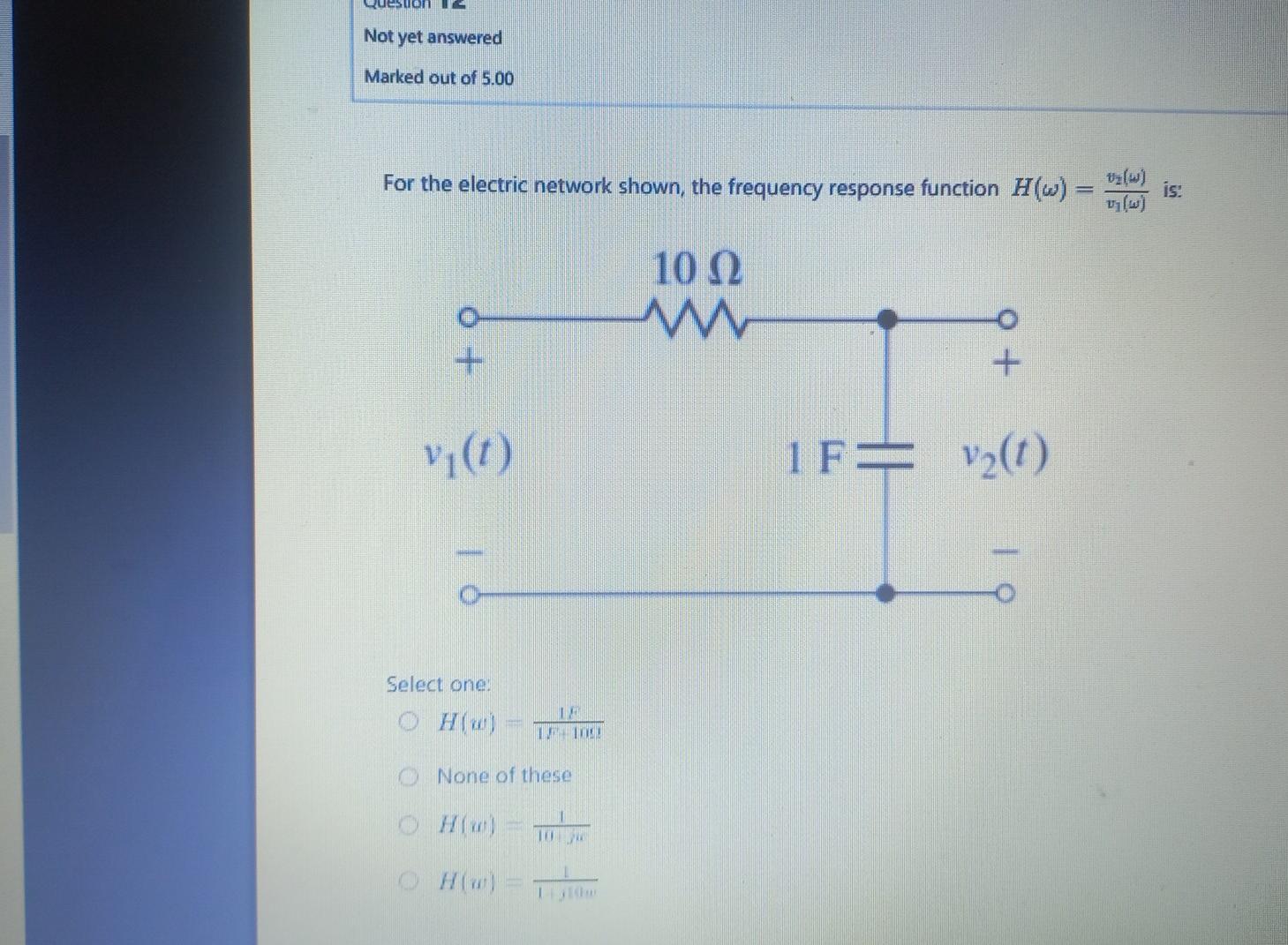 Solved For the electric network shown, the frequency | Chegg.com