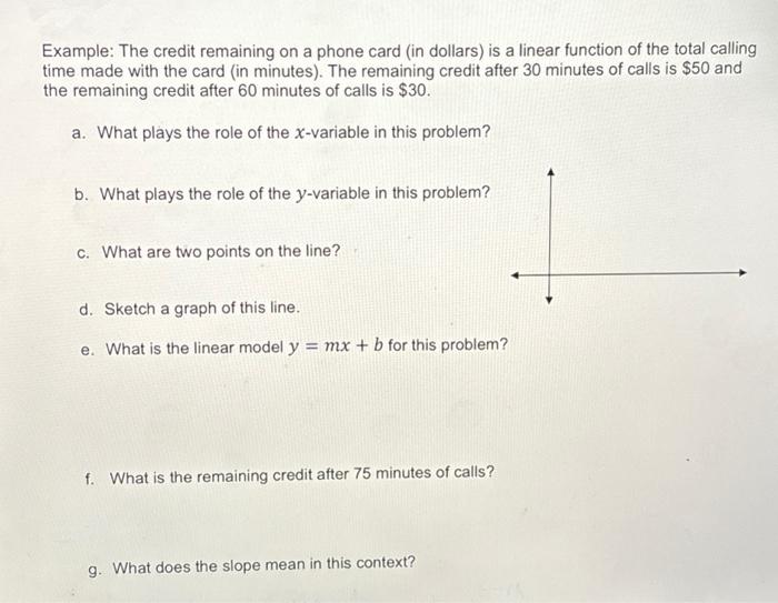 Solved Example: The credit remaining on a phone card (in | Chegg.com