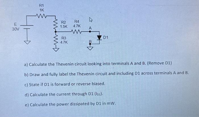Solved a) Calculate the Thevenin circuit looking into | Chegg.com