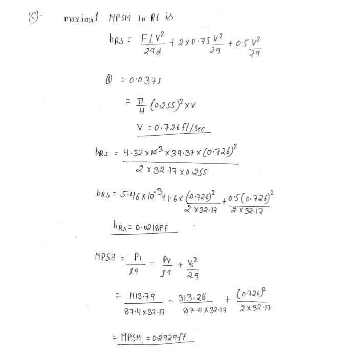 Solved Please calculate the probelm using SI unit each step. | Chegg.com