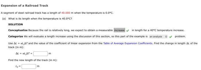 Solved Expansion of a Railroad Track A segment of steel | Chegg.com