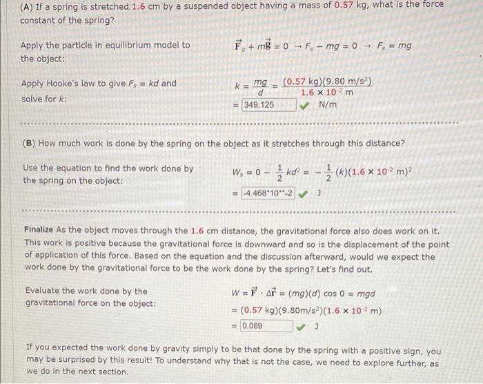 Solved Example 6.5 Measuring k for a Spring A common | Chegg.com