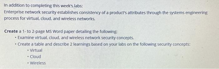 Solved In addition to completing this week's labs: | Chegg.com