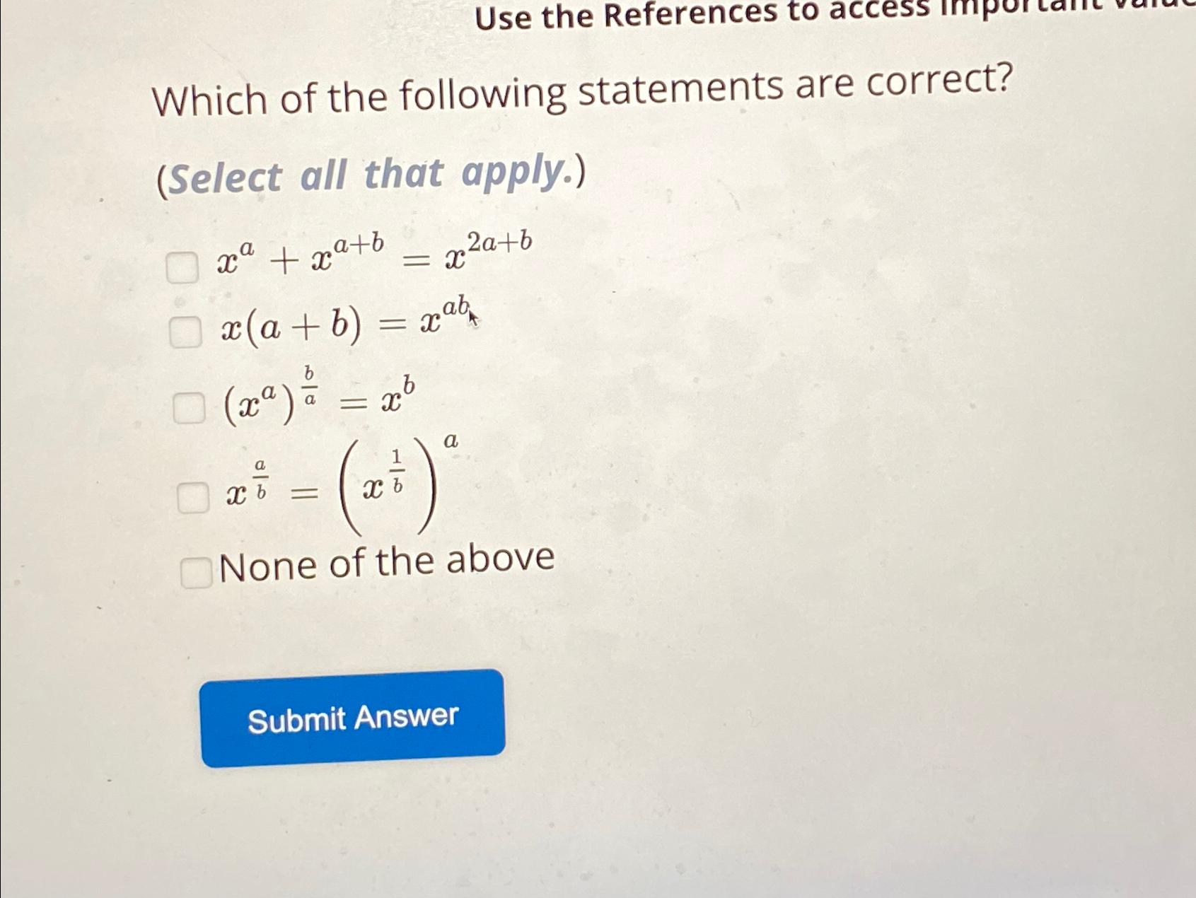 Solved Which of the following statements are correct?(select | Chegg.com
