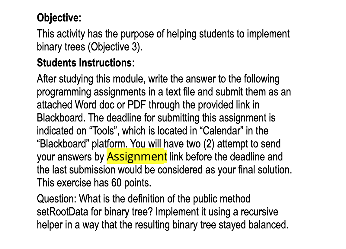 Solved Objective:This activity has the purpose of helping | Chegg.com