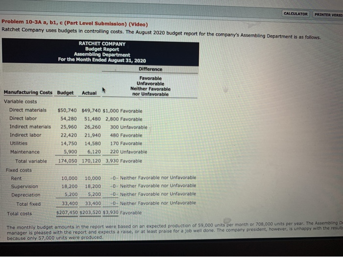 Solved CALCULATOR PRINTER VERSI Problem 10-3A a, b1, c (Part | Chegg.com