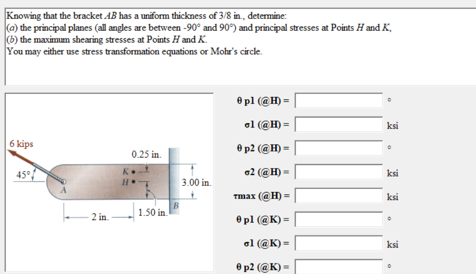 Solved Knowing that the bracket AB ﻿has a uniform thickness | Chegg.com