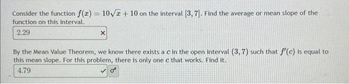 Solved Consider the function f(x)=10x+10 on the interval | Chegg.com