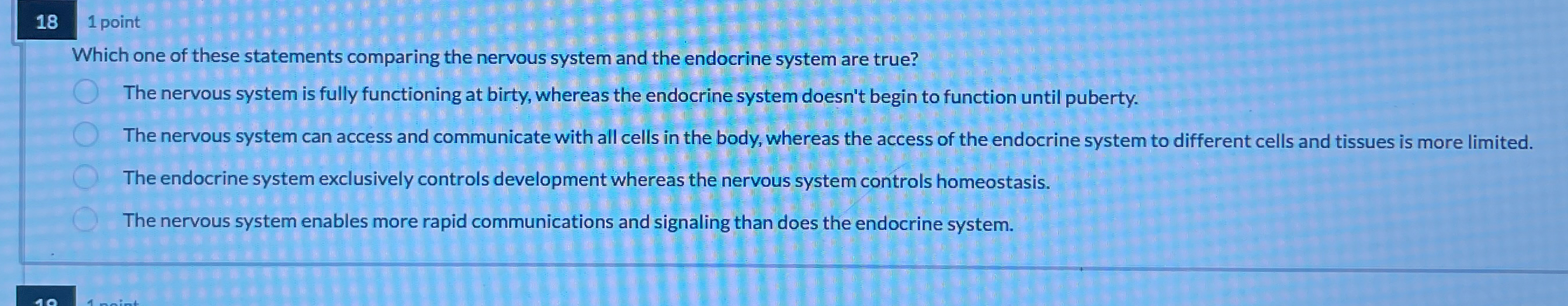 Solved 181 ﻿pointWhich one of these statements comparing the | Chegg.com