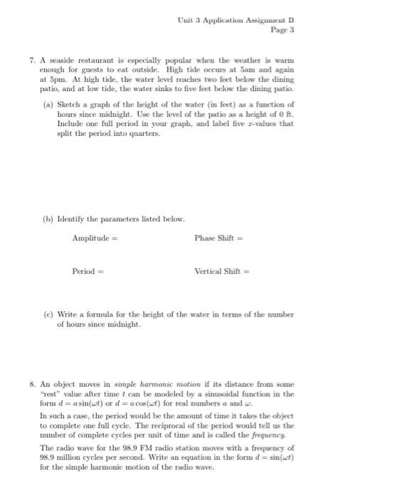 Solved Unit 3 Application Assignment B Page 3 7. A seaside | Chegg.com