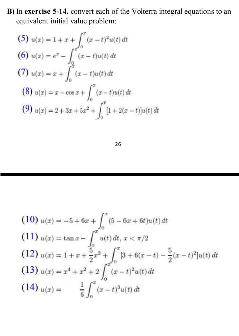 Solved B) In exercise 5-14, convert each of the Volterra | Chegg.com