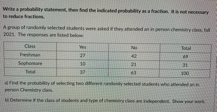 Solved Write a probability statement, then find the | Chegg.com