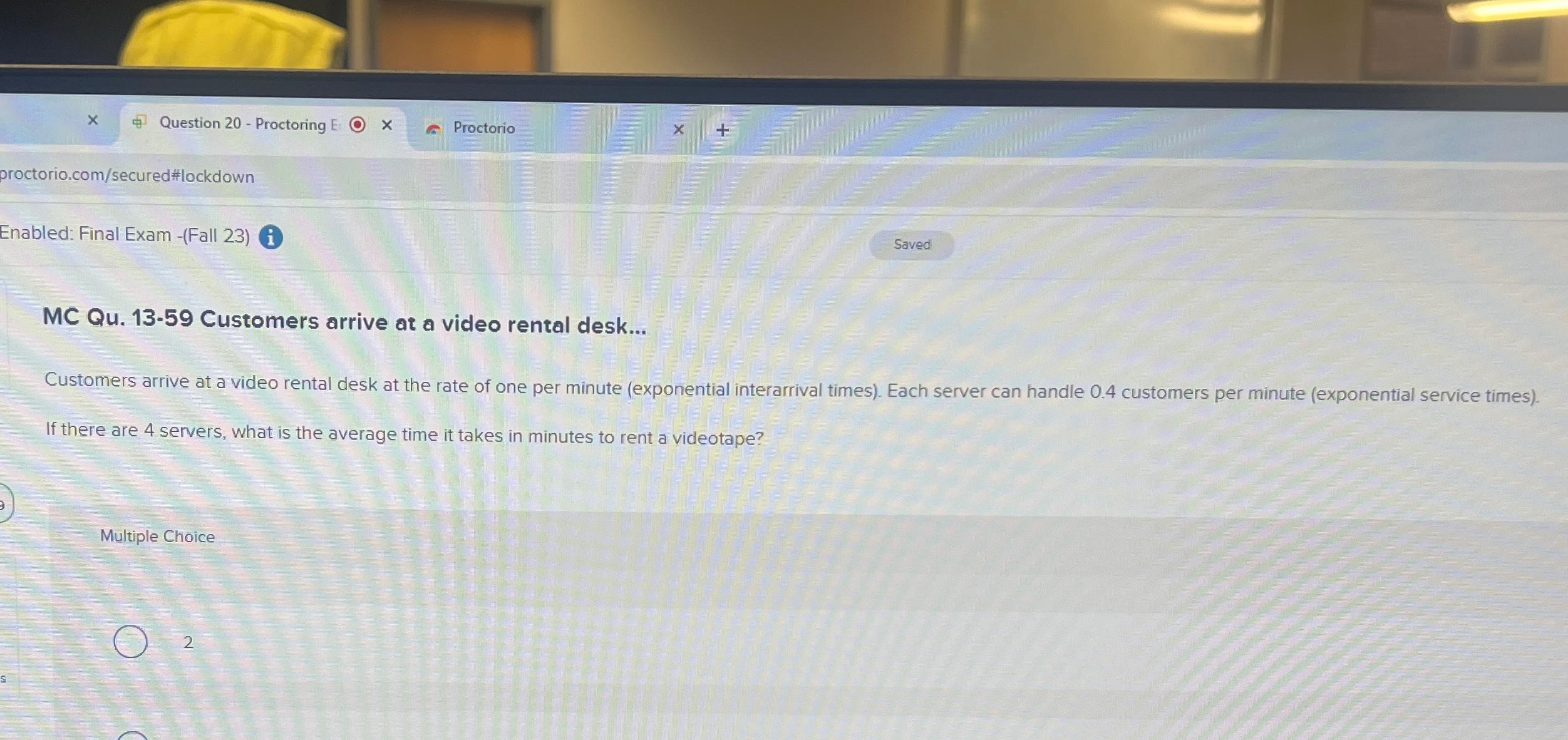 Solved MC Qu. 13-59 ﻿Customers arrive at a video rental | Chegg.com