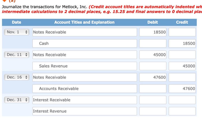 Solved *Exercise 8-12 (Part Level Submission) Metlock, Inc. | Chegg.com