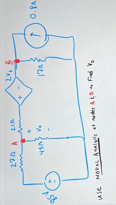 Solved USe NODAL Analysis at nodes AξB to find V0 | Chegg.com